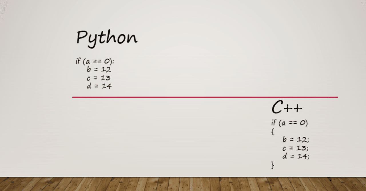 Python と C++ の違いについて語ってみる【ブロックはインデントで】｜AyumiKatayama