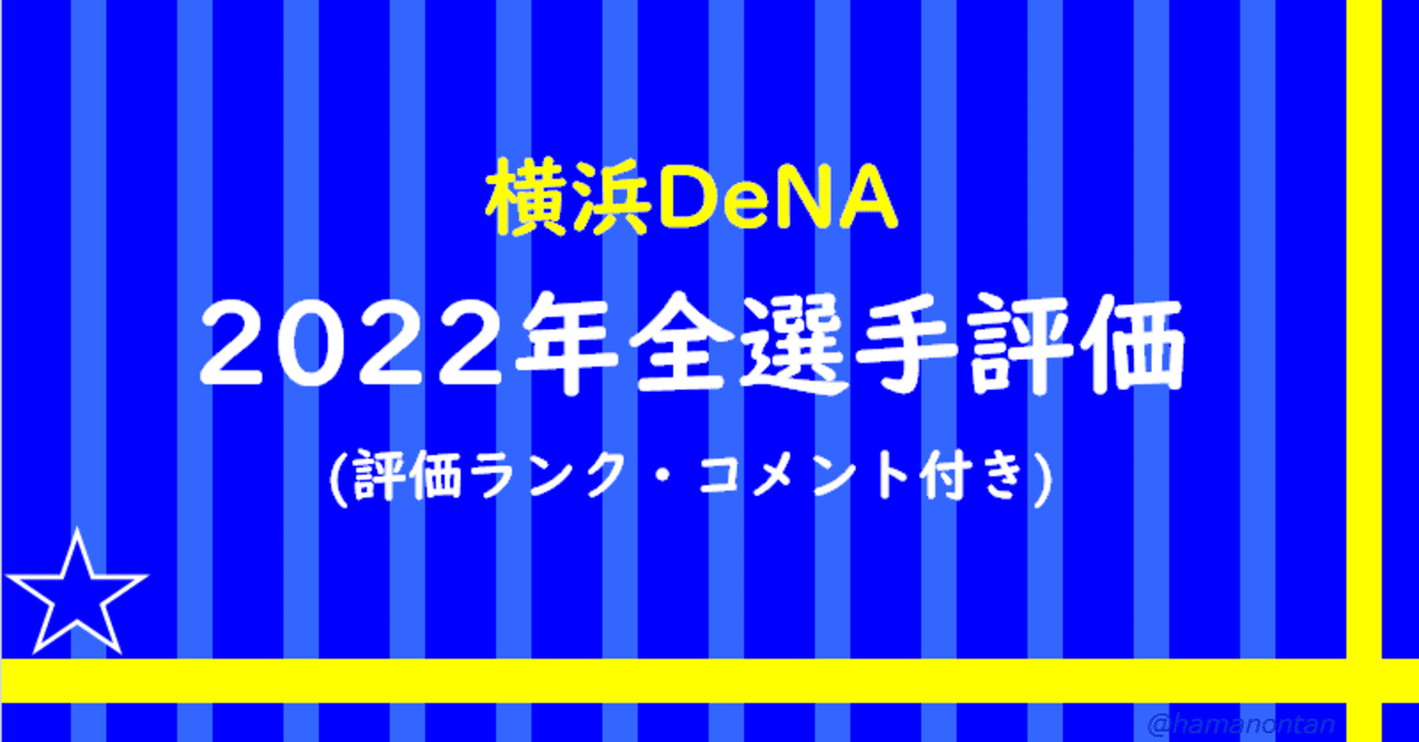 【横浜DeNA】2022年シーズンの全選手評価｜ハマノンタン