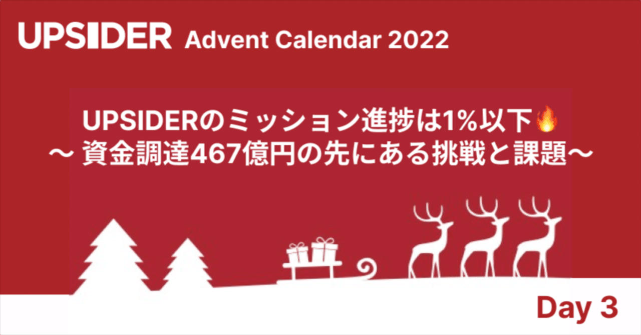 UPSIDERのミッション進捗は1%以下🔥～ 資金調達467億円の先にある挑戦と課題～｜株式会社UPSIDER