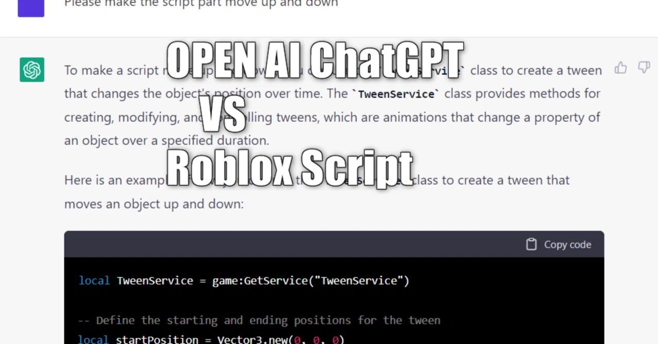 OPEN AIのChatGPTを使ってROBLOXのScriptを書かせてみた｜Kanta