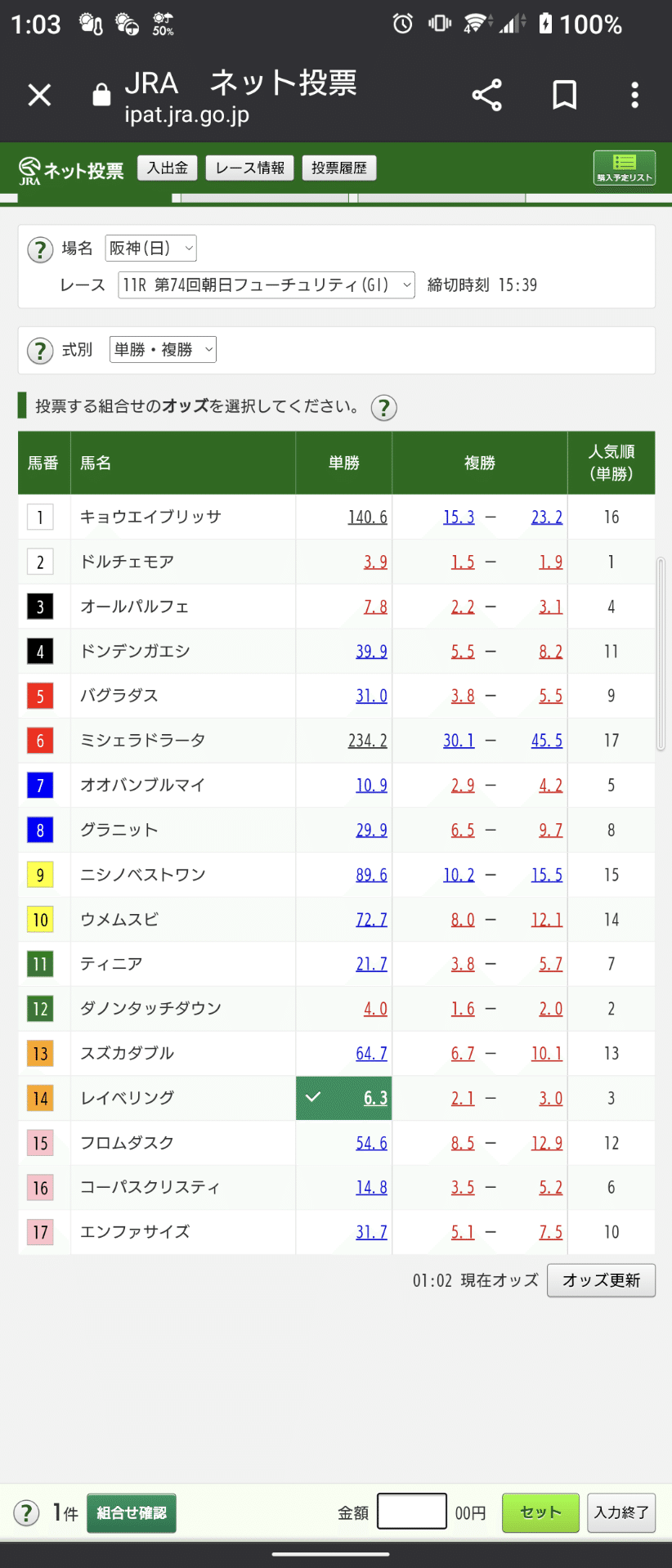 日曜阪神11R朝日杯フューチュリティステークス｜gan-nosuke