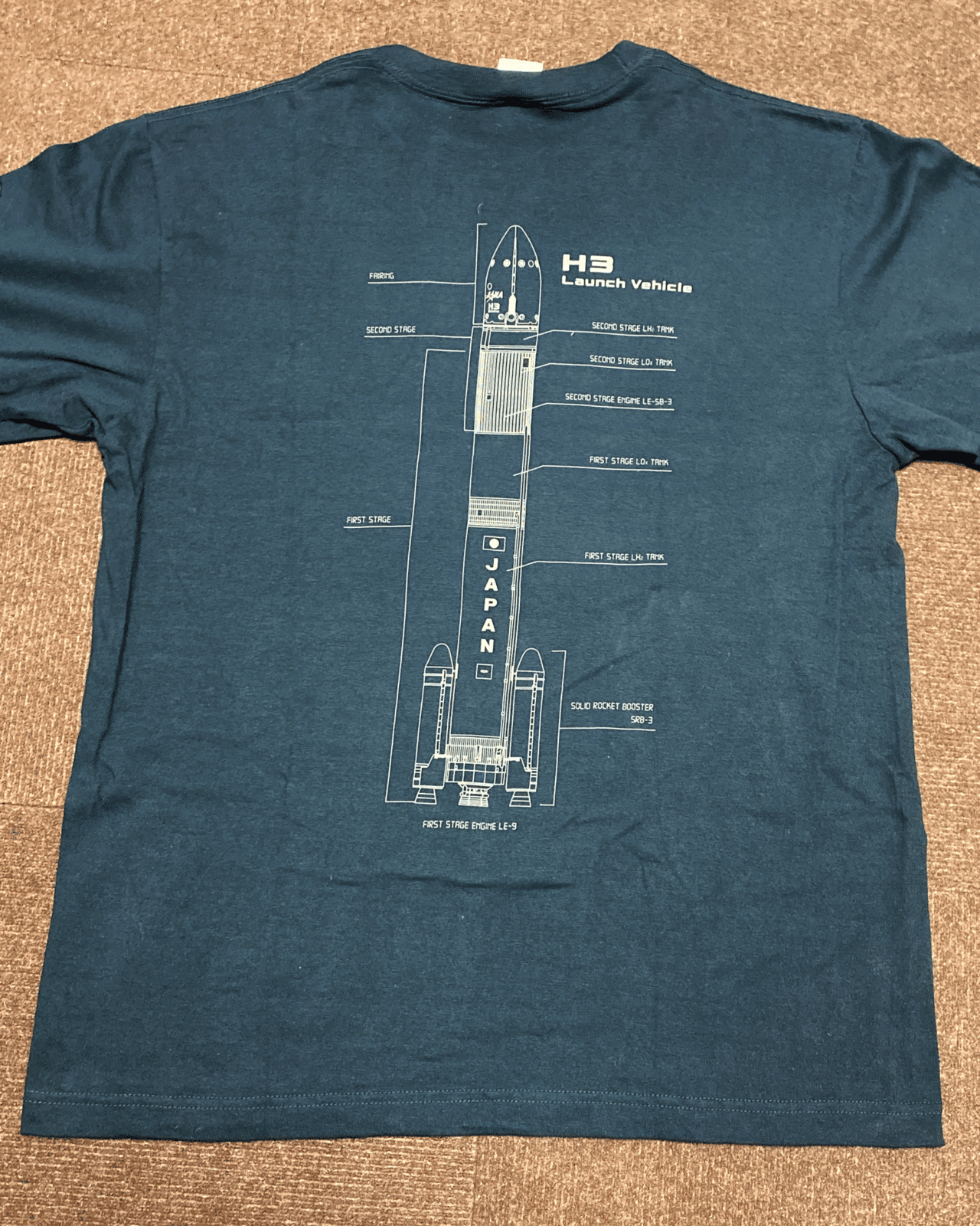 JAXAの宇宙センターで買ったTシャツ。H3ロケット。｜phantasien