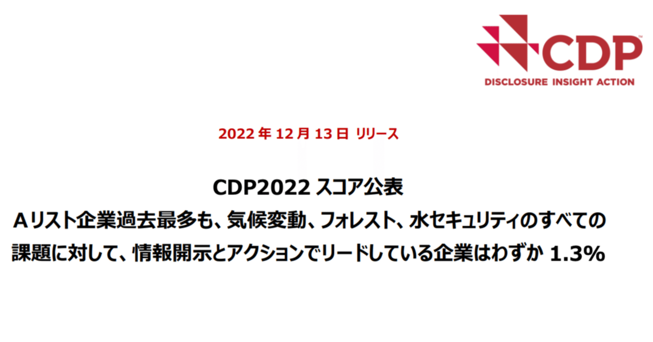 CDP2022スコアが発表されました｜園田隆克@GHG削減サポーター