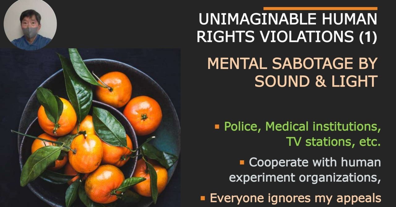 Unimaginable human rights violations (1): Mental sabotage using sound & light｜Hito-de-Naki-Ko｜note