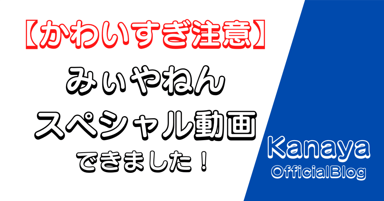みぃやねんの動画、できました！｜【フォロー歓迎】Kanaya公式ブログ