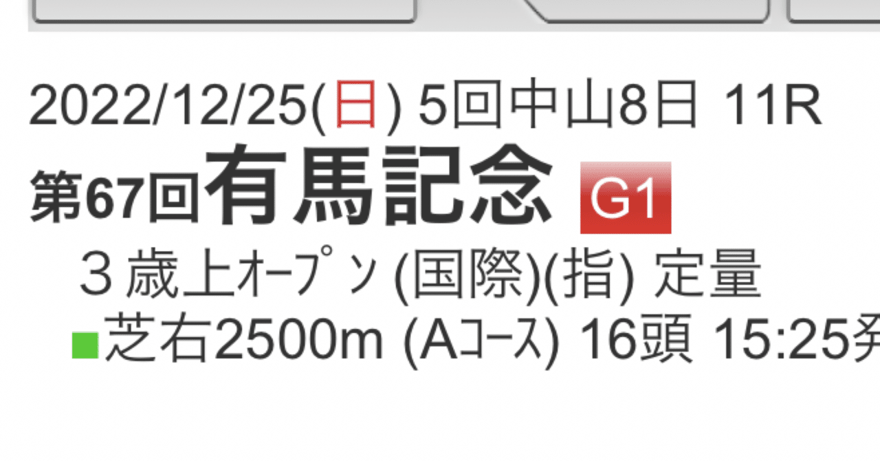 【競馬】【G1】有馬記念(12月25日中山11レース)予想/164日目｜baka_yuki