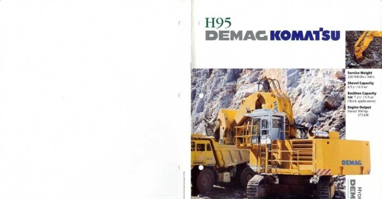 DEMAG KOMATSU H95 HYDRAULIC MINING SHOVELSPECIFICATION｜建設機械化ライブラリー｜note