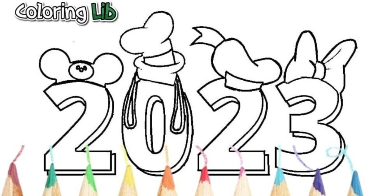 Free Printable Happy New Year 2023 Coloring Pages!｜coloringlib