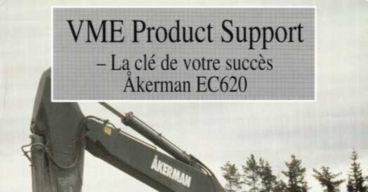 Åkerman VME Product Support- La clé de votre succès Åkerman EC620｜建設機械化 ...