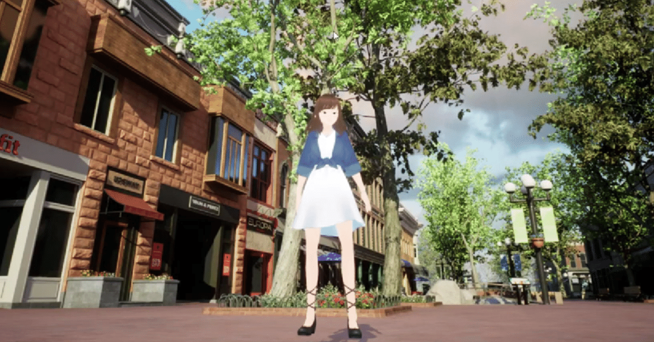 【UE5】実写のようなダウンタウンで、VRoidモデルを走らせる｜りとるけい