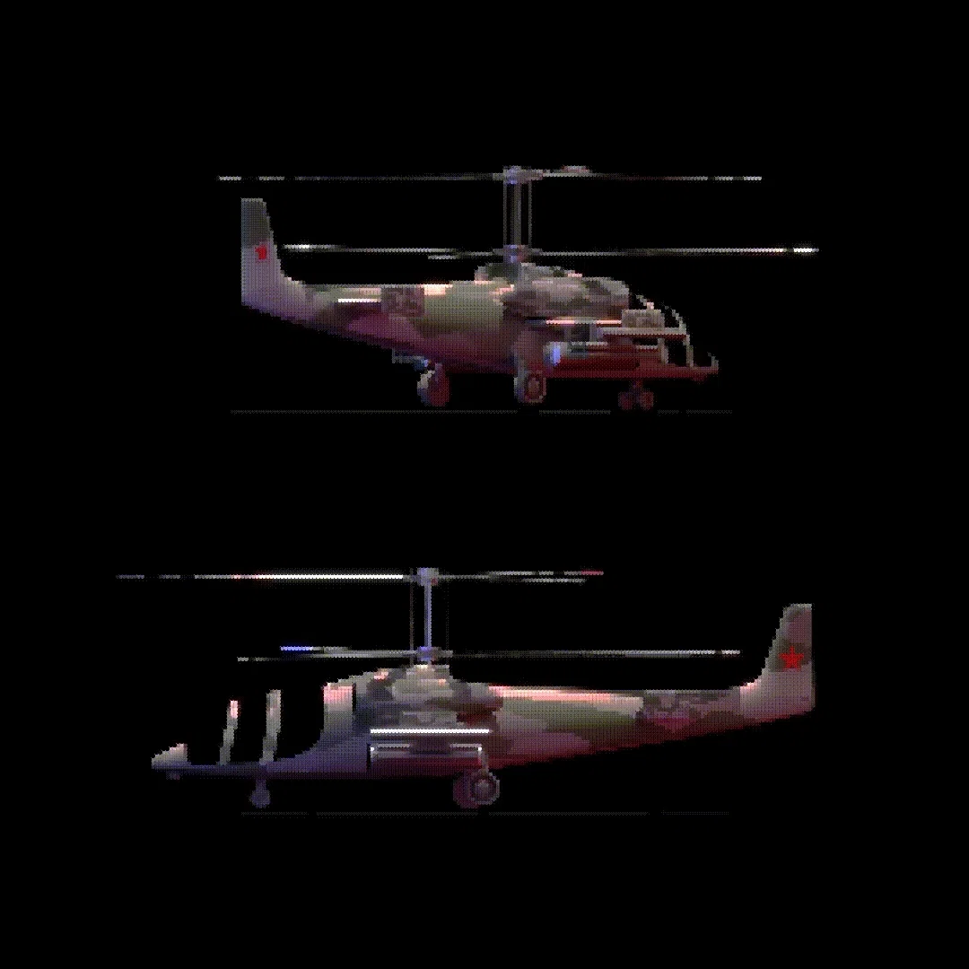 Helicopter in PixelArt style / Modeling in Blender 3D｜alex