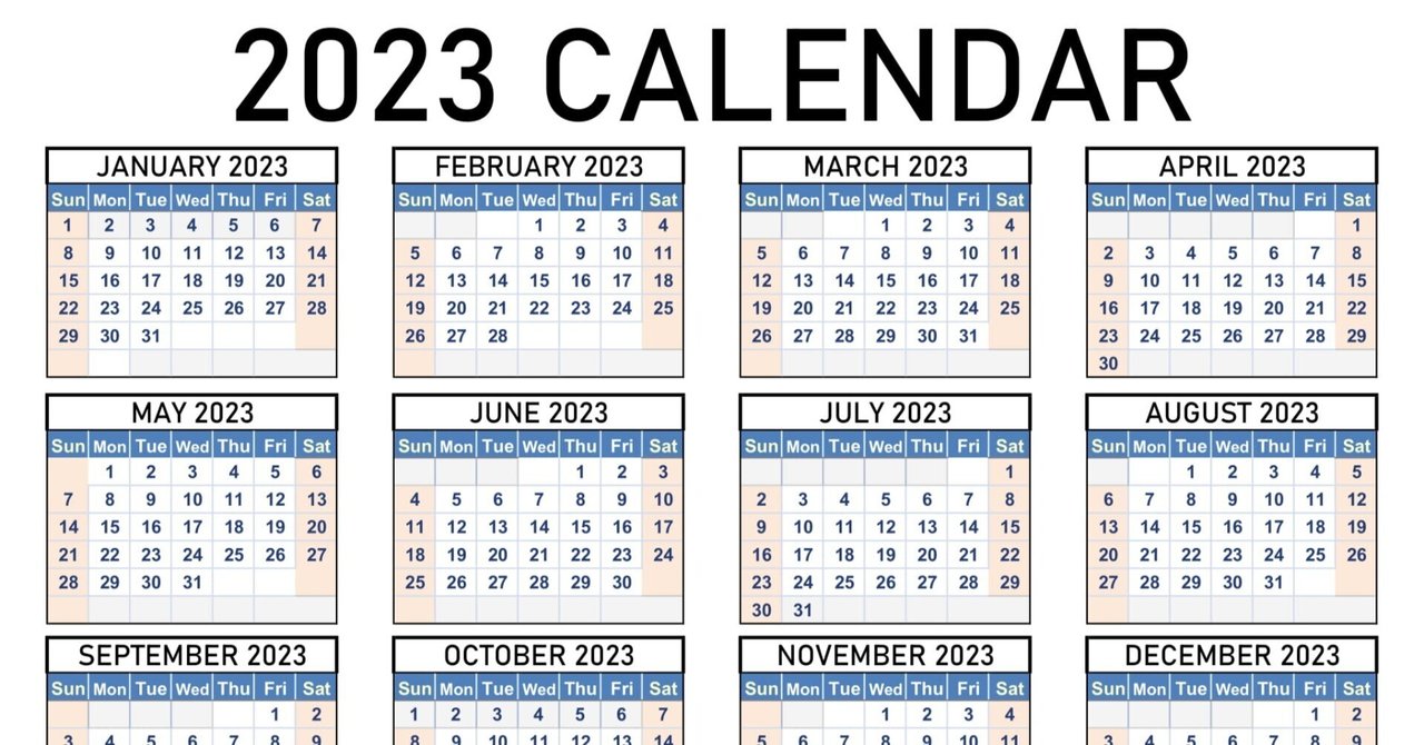 Free Printable Year 2023 Calendar - 123calendars.com｜123Calendars.com