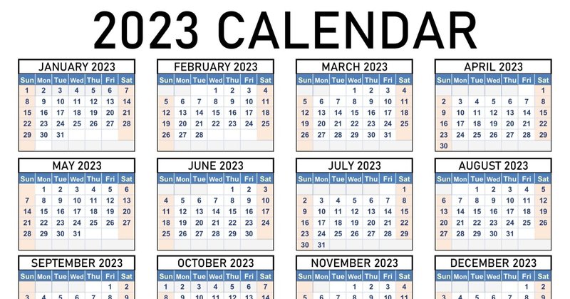 Free Printable Year 2023 Calendar - 123calendars.com｜123Calendars.com