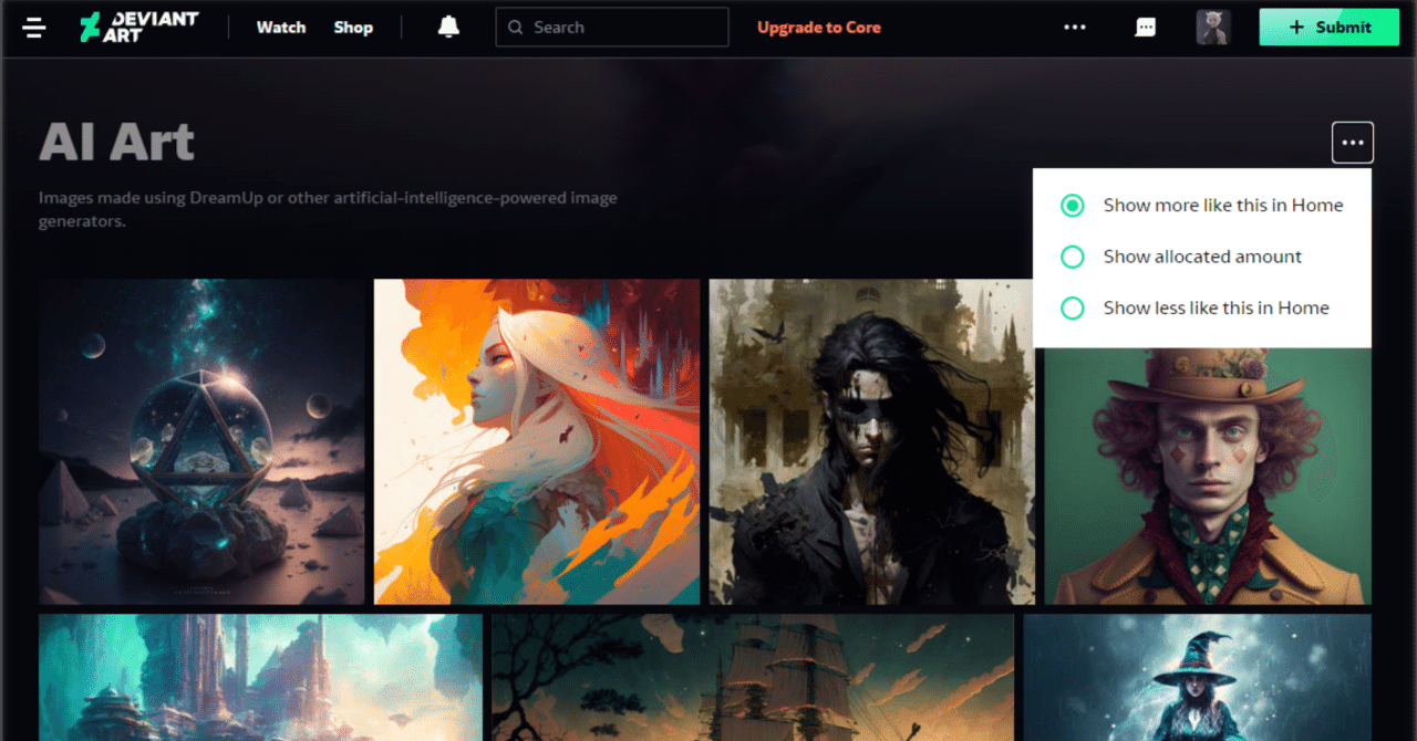 DEVIANTARTのAI生成画像表示制御｜みれのスクラップ