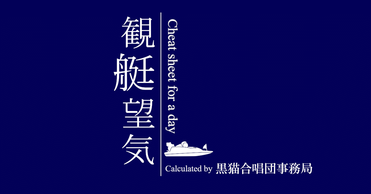 競艇予想支援「黒猫ツール」/「観艇望気 1/13(金)〔全場分〕」｜黒猫合唱団事務局