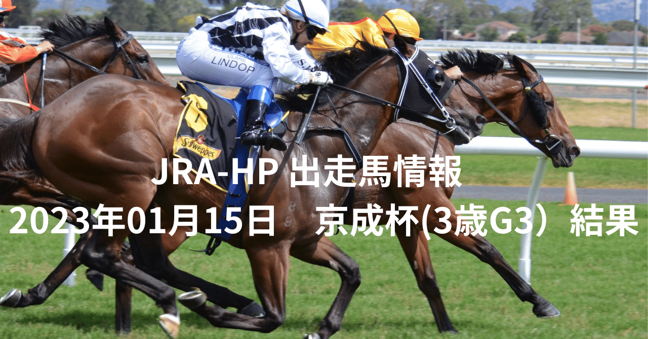 JRA-HP 出走馬情報 23/01/15 京成杯(3歳G3） 結果｜くにちゃん