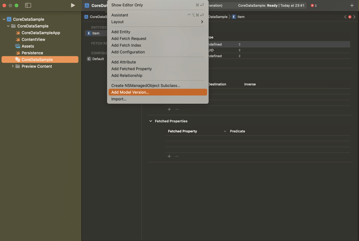 CoreDataのmigration方法｜りーさん | iOSエンジニア