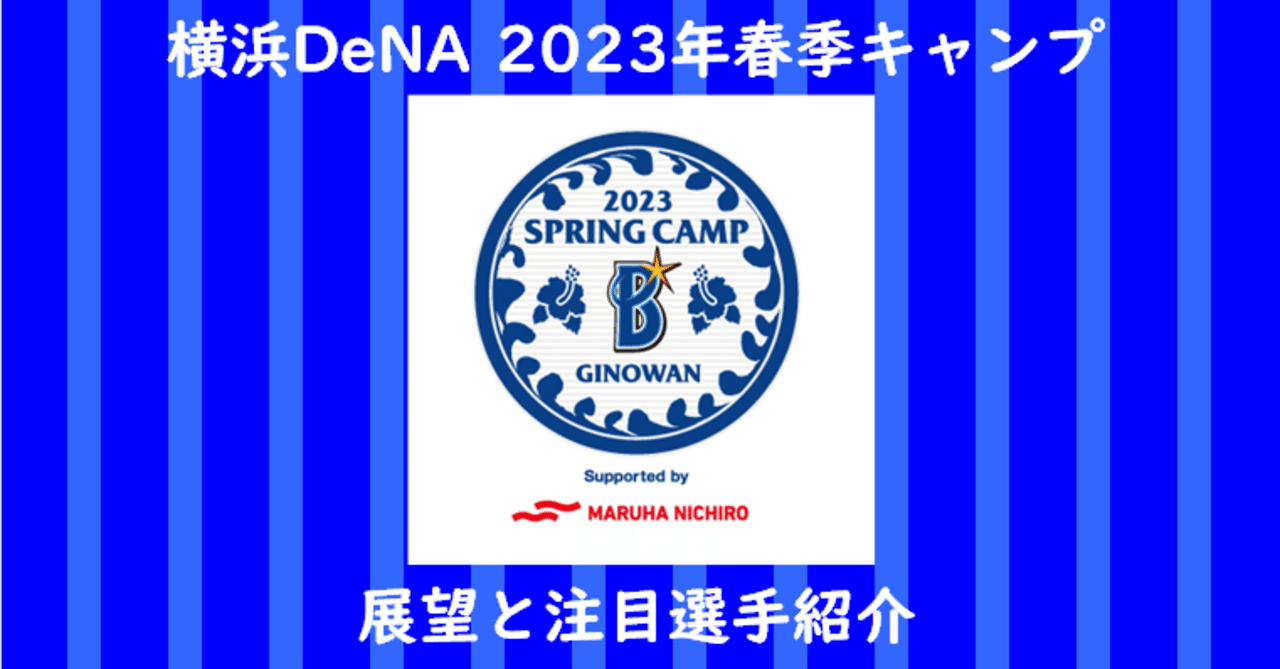【横浜DeNA】2023年の展望と春季キャンプの注目選手｜ハマノンタン