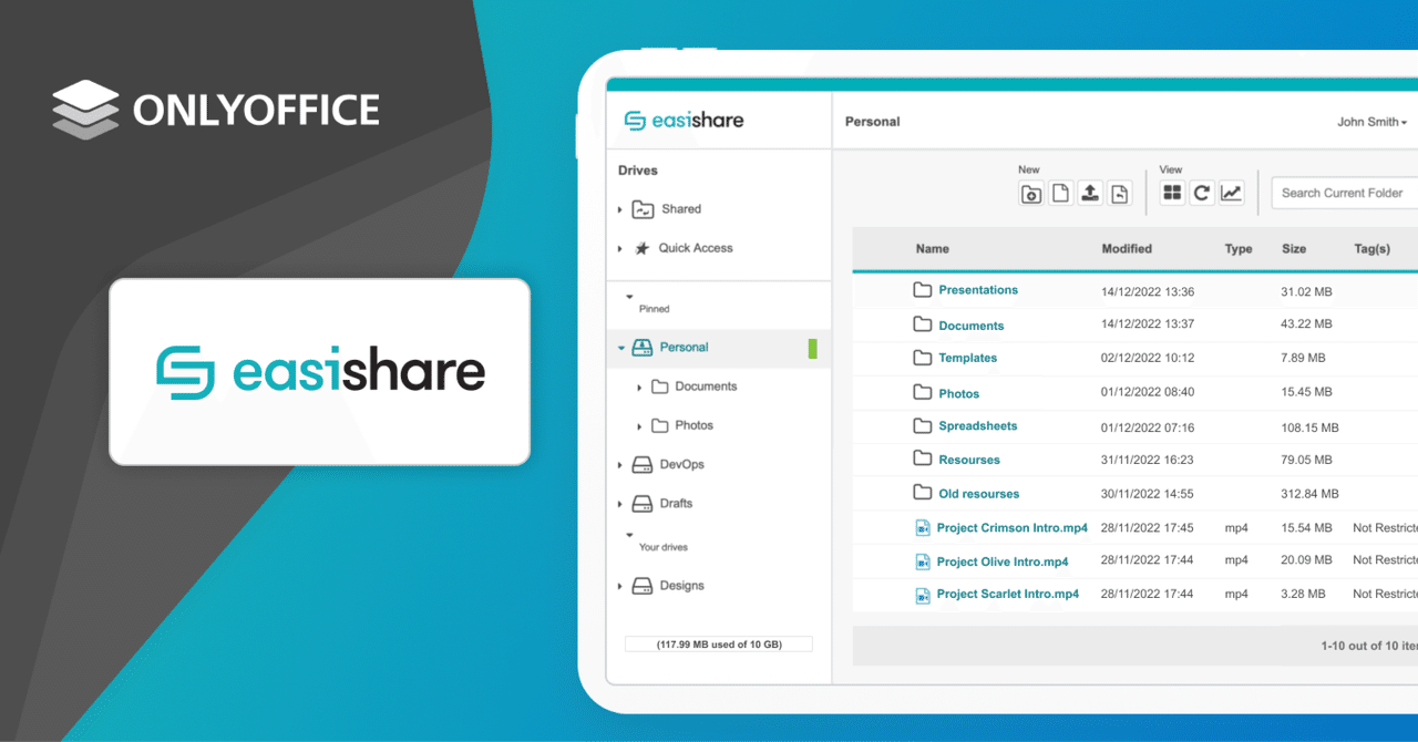EasiShare、ONLYOFFICEと統合：完全に制御されたオンライン環境でのドキュメントコラボレーションを実現｜ONLYOFFICE