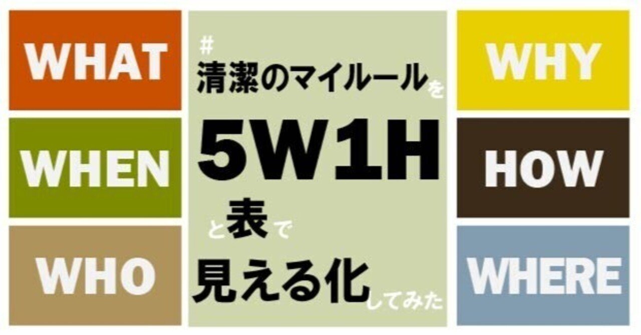 清潔のマイルールを「5W1H」と表で見える化してみたー見えてきた5つの法則｜石馬 とーこ
