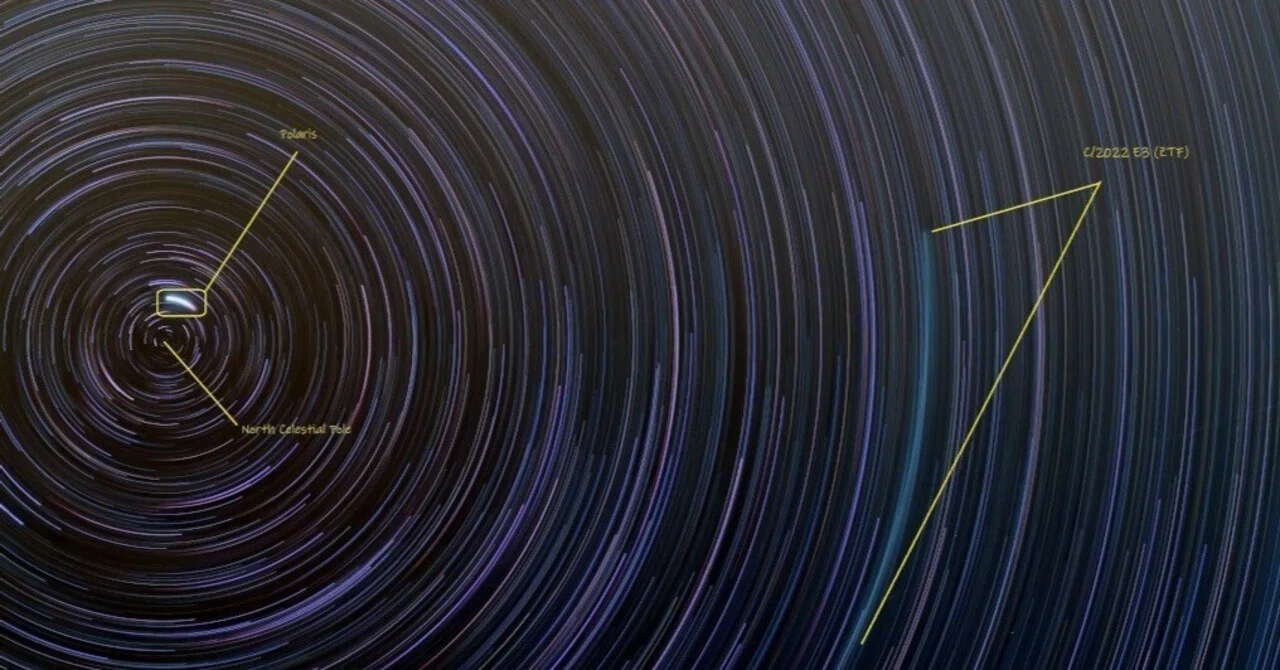【Astronomy Picture of the Day】Polaris and the Trail of Comet ZTF, 2023. ...