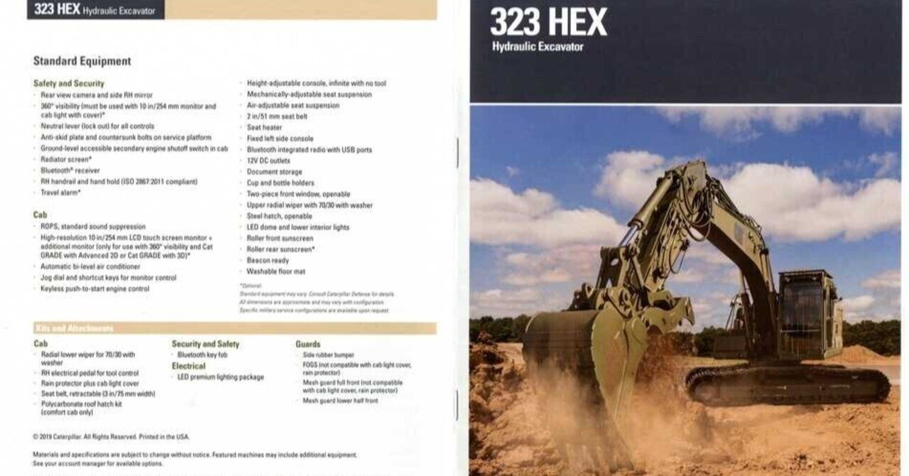 Caterpillar 323 HEX Hydraulic Excavator｜建設機械化ライブラリー