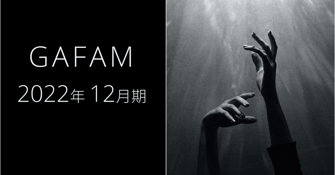 【図解】GAFAM時代はついに終焉か？ー GAFAM ( GAFA ) の最新決算速報 FY22_12月期 ― ※2023年05月07日更新｜あまちゅあ。