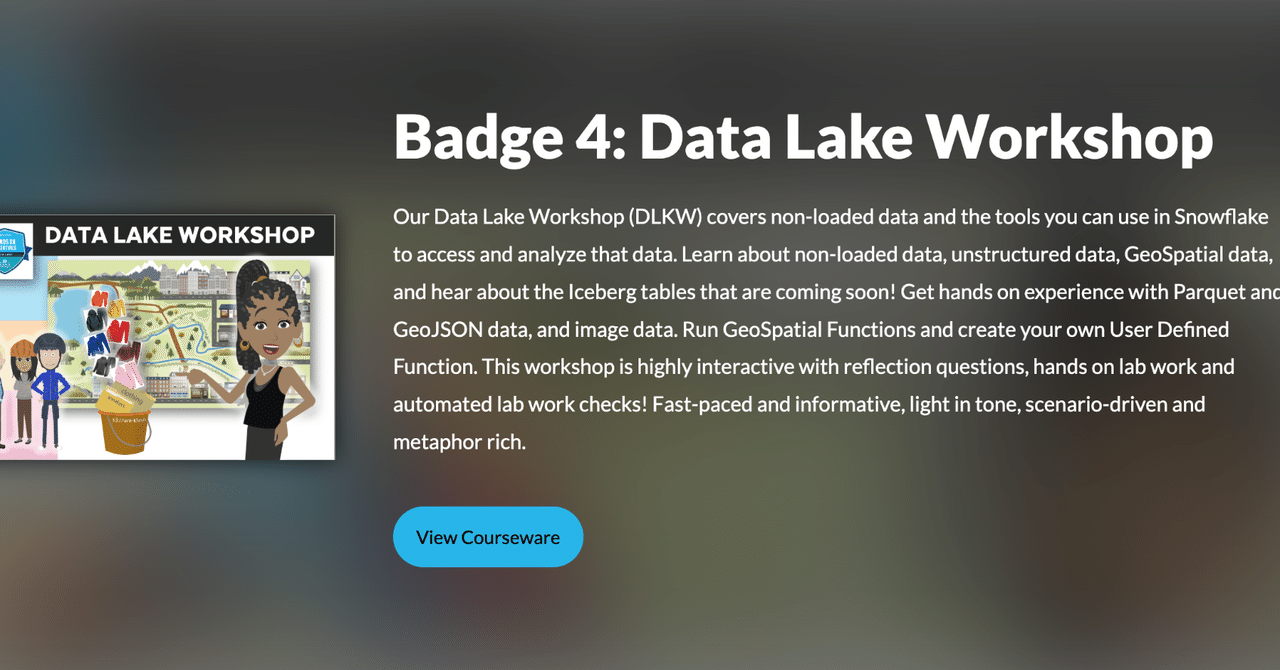 #4 Snowflakeのハンズオントレーニングを受けてみた(Badge 4: Data Lake Workshop)｜🇺🇸セールスエンジニア ...