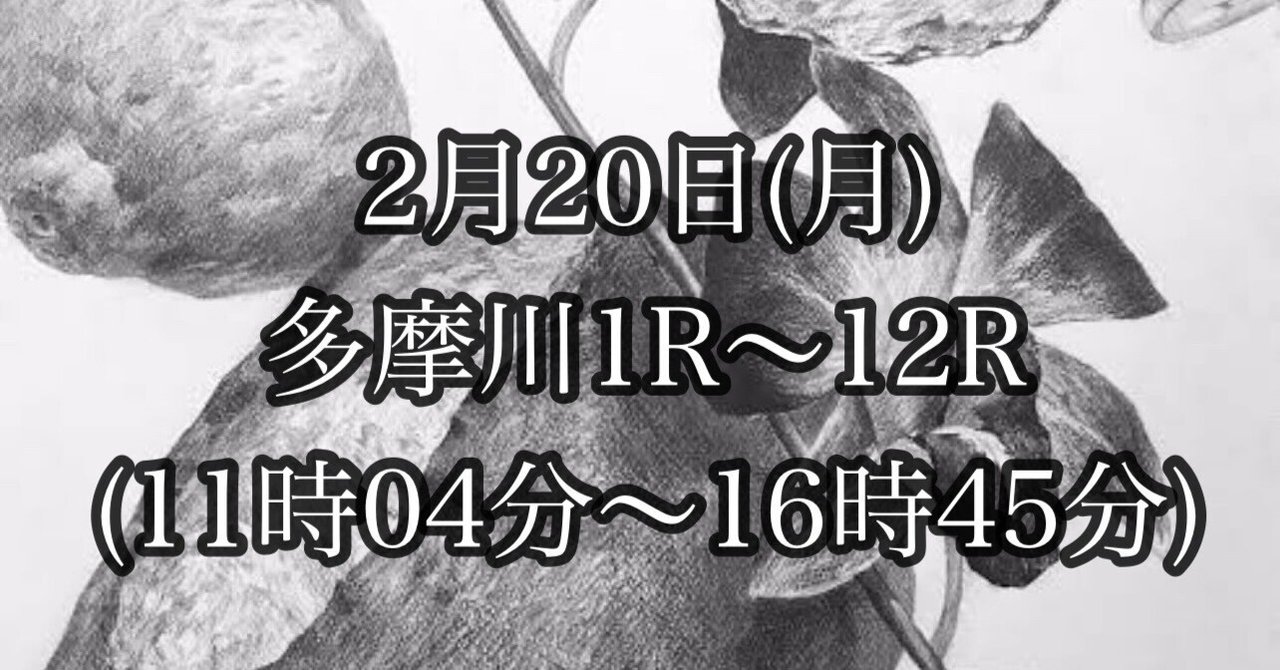 2月20日(月) 多摩川1R〜12R (11時04分〜16時45分)｜YAT総/プロ競艇予想師｜note