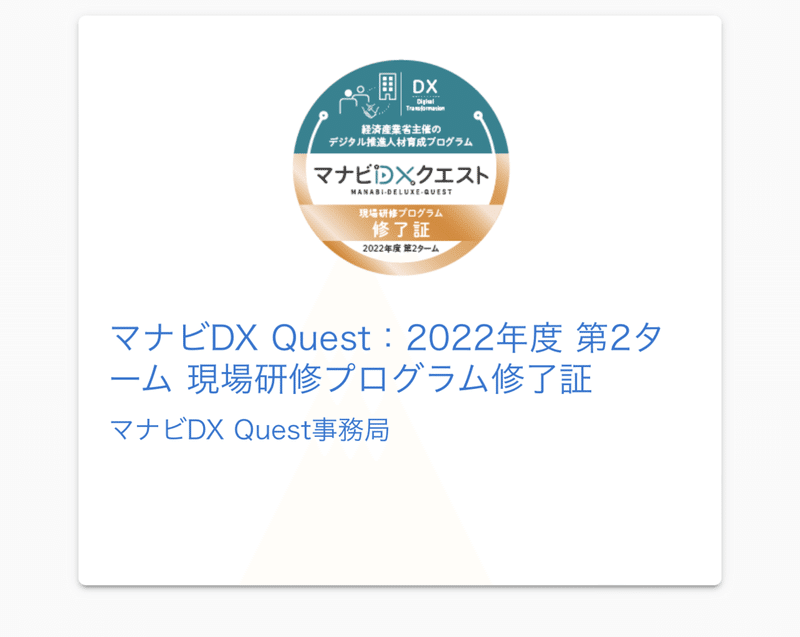 2022年マナビDX Quest修了｜nemco