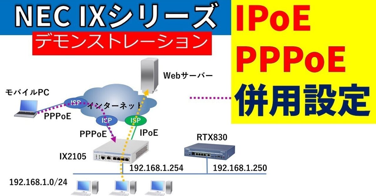 NEC IXシリーズ IPoEとPPPoEの併用設定成功したっぽい！｜IP実践道場