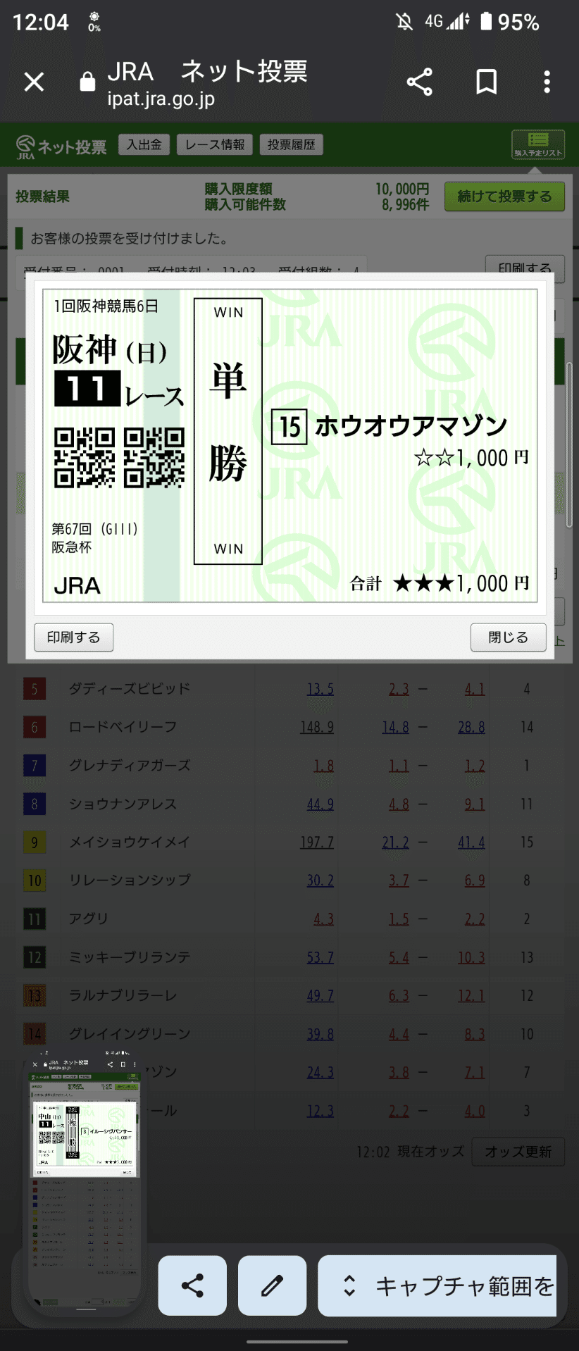 日曜阪神11R阪急杯｜gan-nosuke