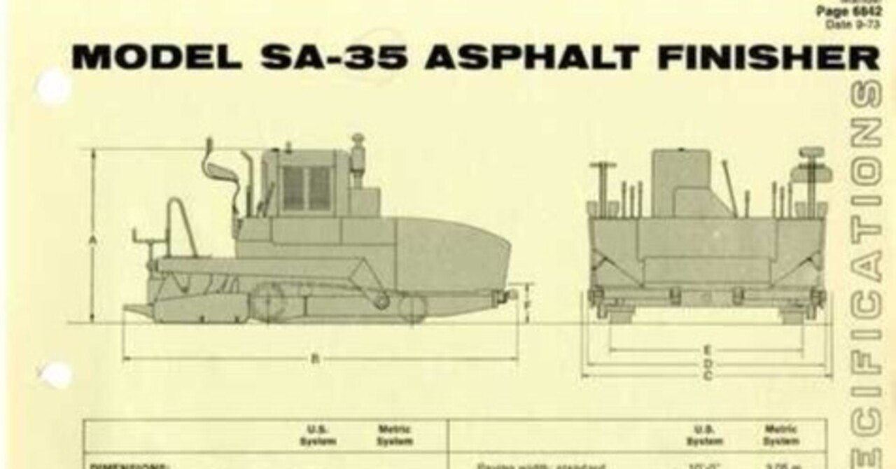BARBER-GREENE MODEL SB-35 HYDROSTATIC RUBBER-TIRED FINISHER｜建設機械化ライブラリー